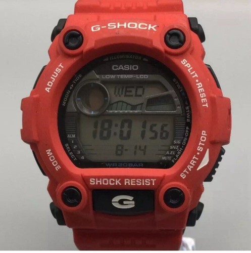 Casio G-Shock Watch Men 50mm Digital Red 3194 G-7900A Moon Phases Tide ...