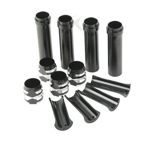 Black Pushrod Tube Covers Kit Fit For Harley Twin Cam Engine 1999-2017 ...
