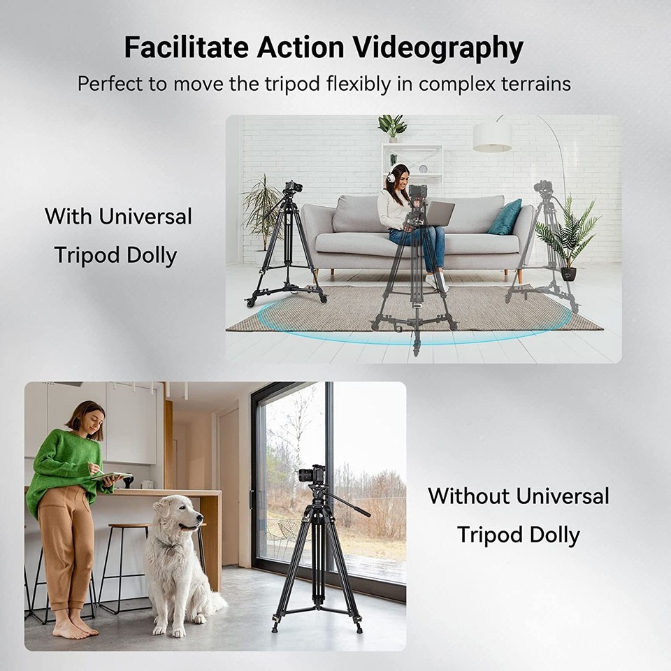 SmallRig Camera Tripod Dolly Heavy Duty Video Dolly Stand w/ Rubber ...