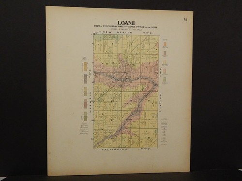 Illinois Sangamon County Map Loami Township 1914 J10#05 | eBay