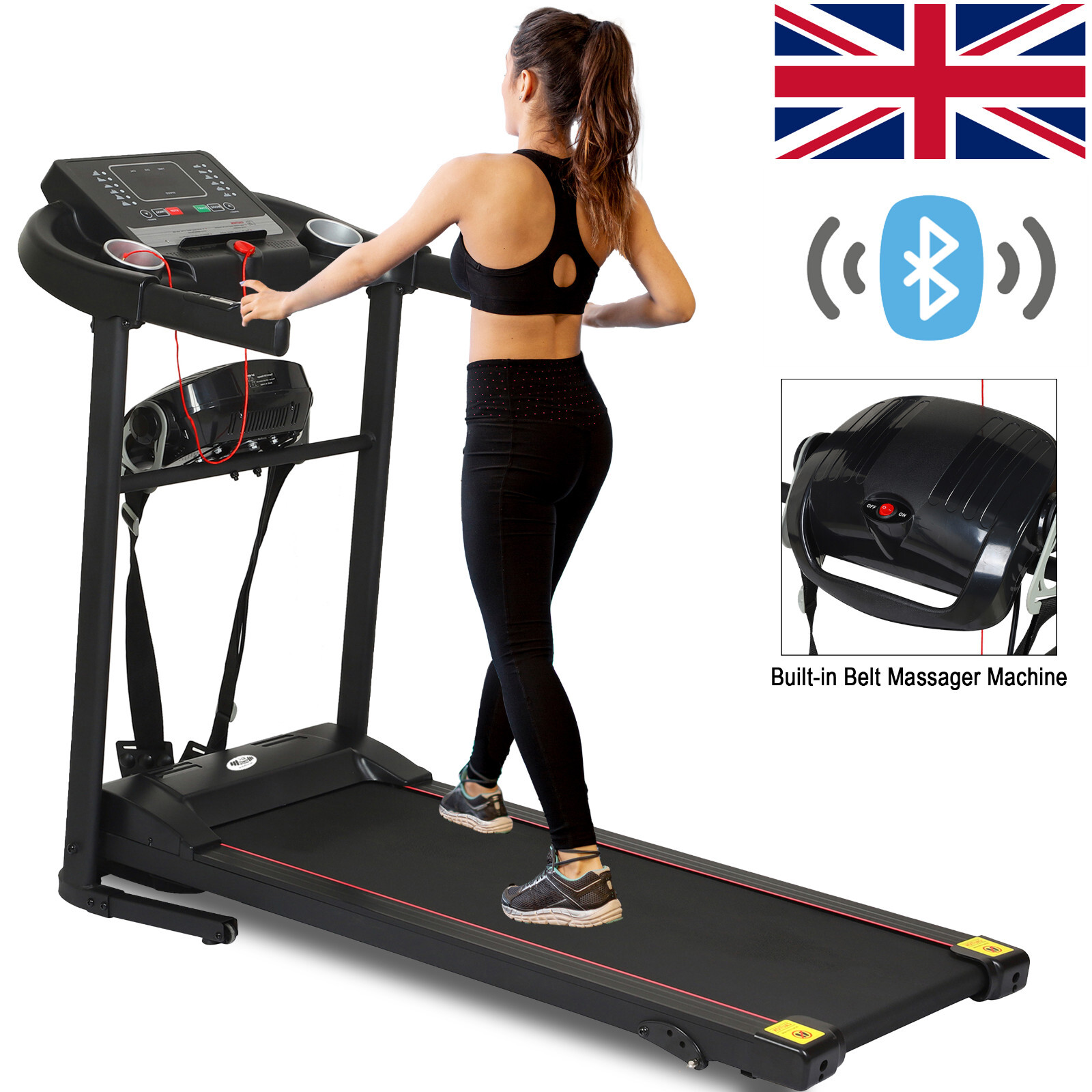 Treadmill Electric Motorized Massager & Incline Foldable Running ...