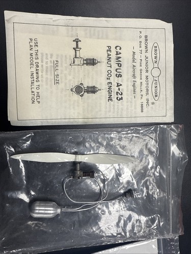 VINTAGE MINT BROWN JUNIOR MOTORS CAMPUS A-23 PEANUT CO2 MODEL AIRPLANE ...