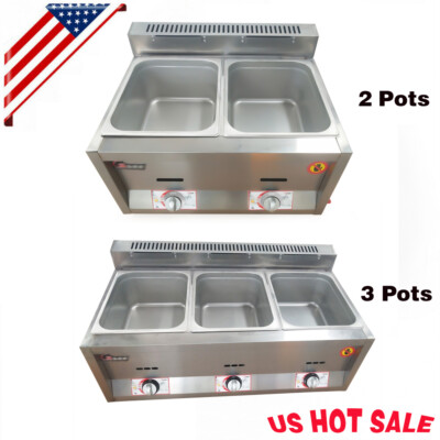 Commercial Food Warmer Steam Buffet Countertop Gas Fryer Steamer Table ...