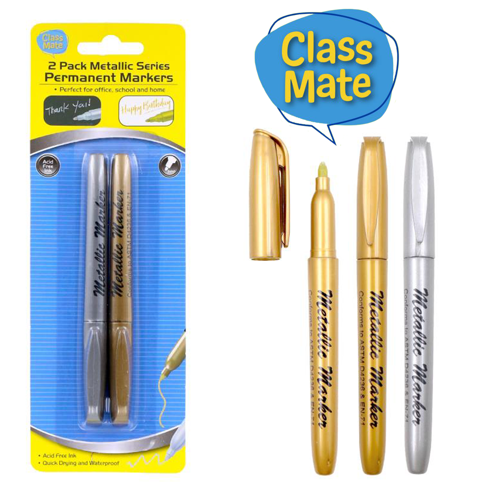 4PK Metallic Gold & Silver Marker Pen Waterproof Art Decor Painting ...