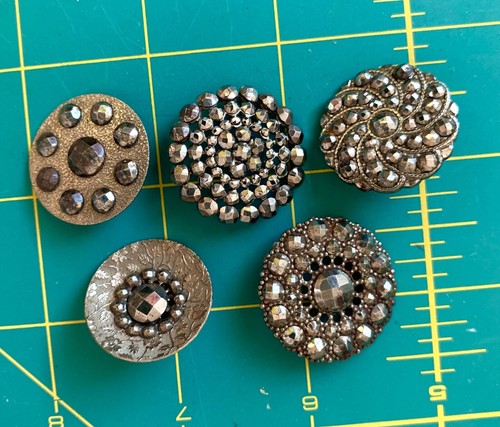 5 Antique Cut Steels Steel Cup Buttons 1" and 9/8" Diameters | eBay