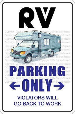 Metal Sign Rv Parking Only 8” x 12” Aluminum NS 508 | eBay