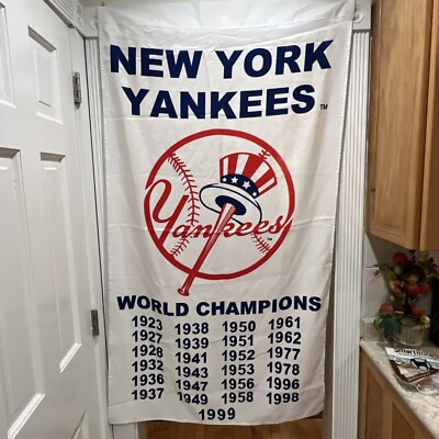 NY Yankees Banner with World Series Championships through 1999 rare ...