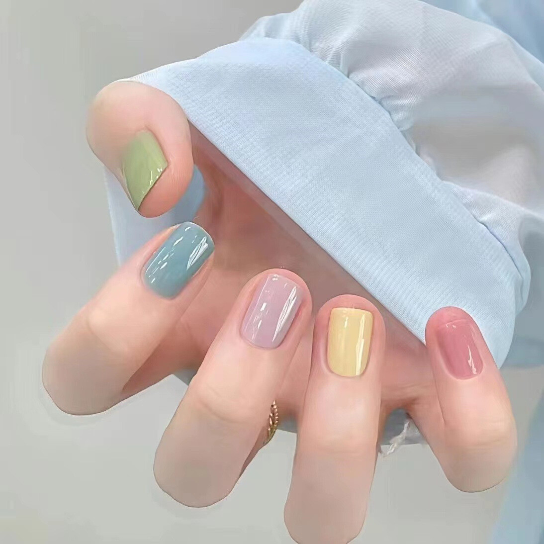 Artificial Nail Solid Color Manicure Wearable Nails Reusable And ...