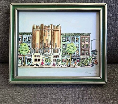 Framed Max Irving Painting Cartoon Of 2nd Avenue NEW YORK | eBay