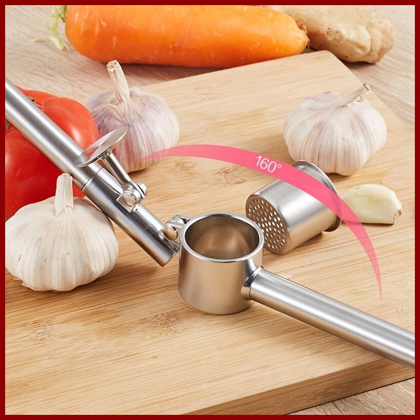 2pcs Garlic Press Kitchen Tool Utensil Stainless Steel Sturdy Removable ...