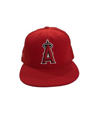 Anaheim Angels Hat Cap Fitted Mens 7 3/8 Red New Era 59Fifty MLB ...