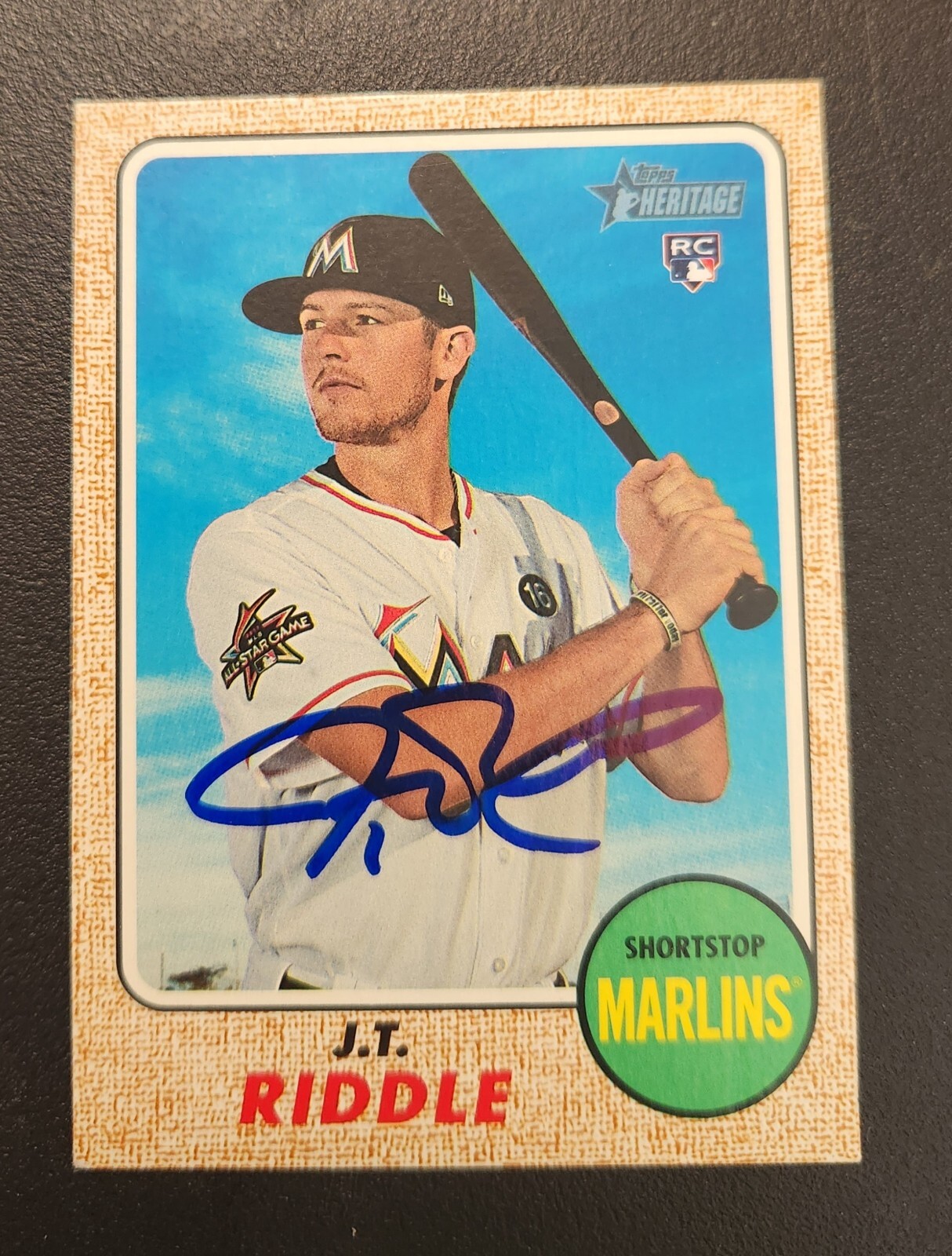 JT Riddle Autograph Signed 2017 Topps Heritage RC Miami Marlins | eBay