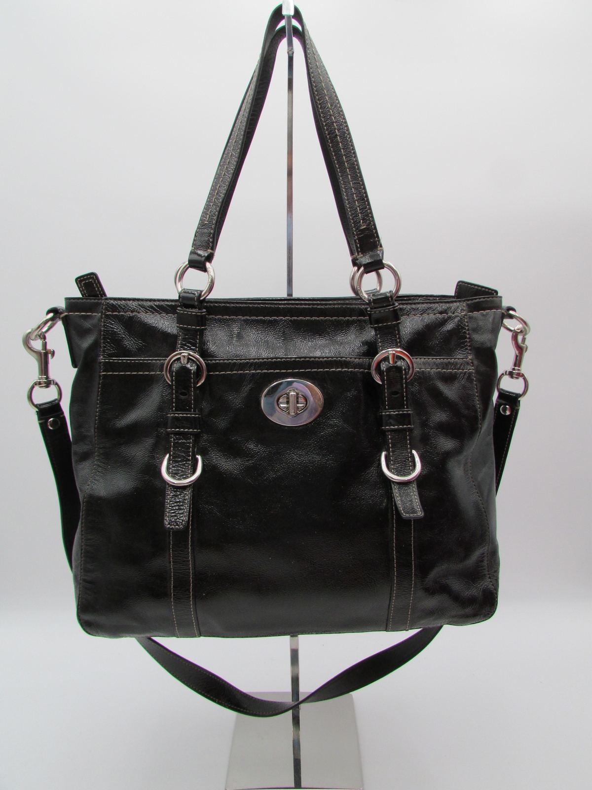 Coach Chelsea Black Patent Leather Turn Lock Tote Han… - Gem