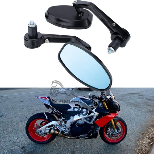 For Aprilia Tuono 1100 Motorcycle 7/8" Handle Bar End Rearview Oval ...