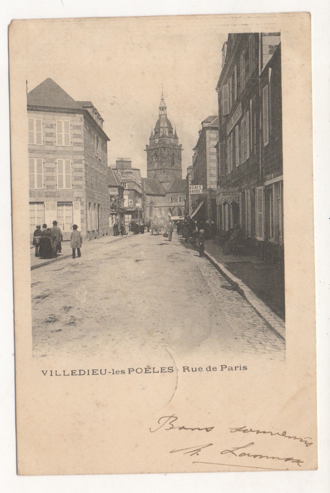 carte postale ancienne Manche. VILLEDIEU LES POËLES. Rue de Paris. | eBay