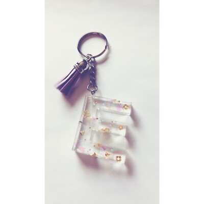 Personalized Resin Monogram letter E keychain | eBay