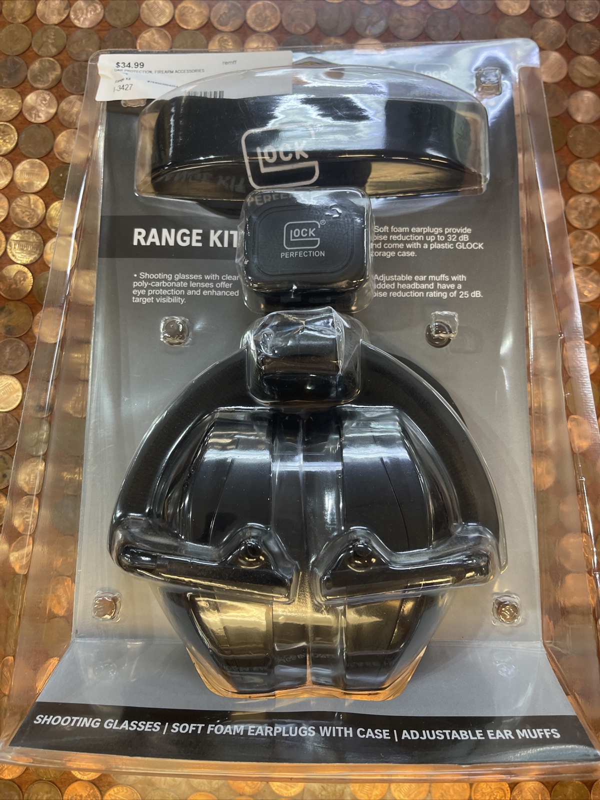 GLOCK AP60220 Muff Ear Protection Earmuffs Safety Glasses Range Kit ...