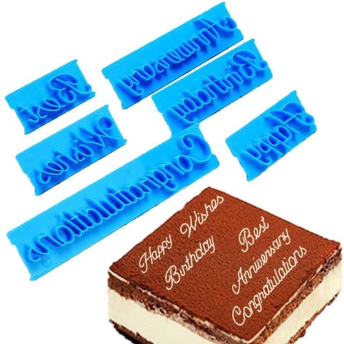 Happy Birthday Cake Embosser Letters Mold Baking Cake Seal Stamp ...