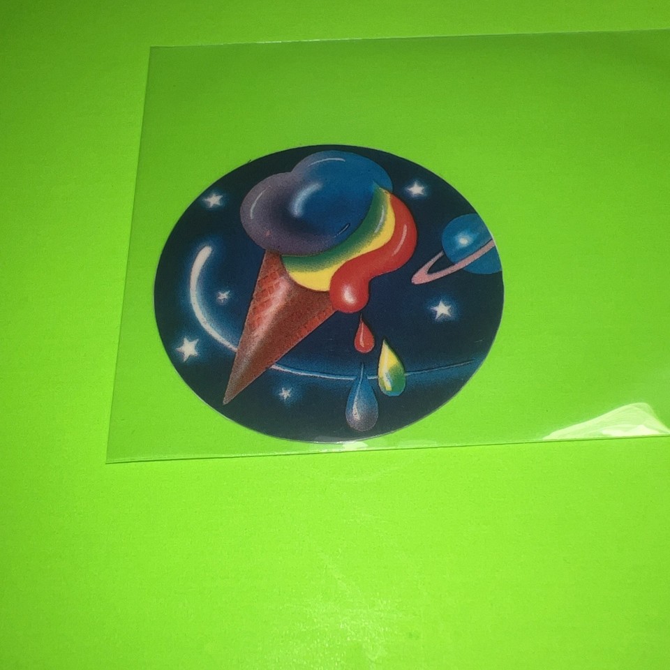 Lisa Frank 1982 Sticker Vintage Rainbow Ice Cream Cone Space | eBay