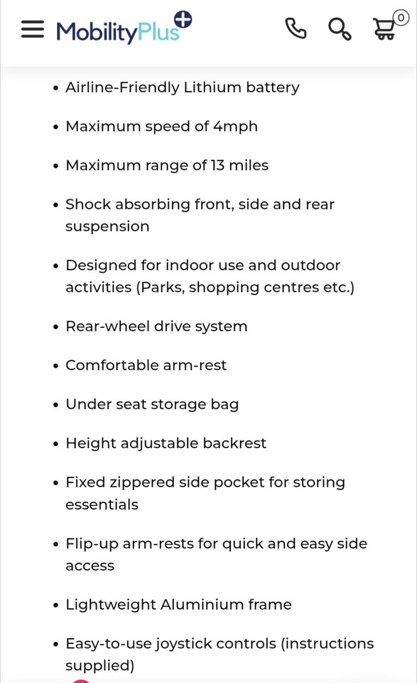 Mobility Plus Ultra Light Instant Fold Power Wheelchair 2 Batteries ...