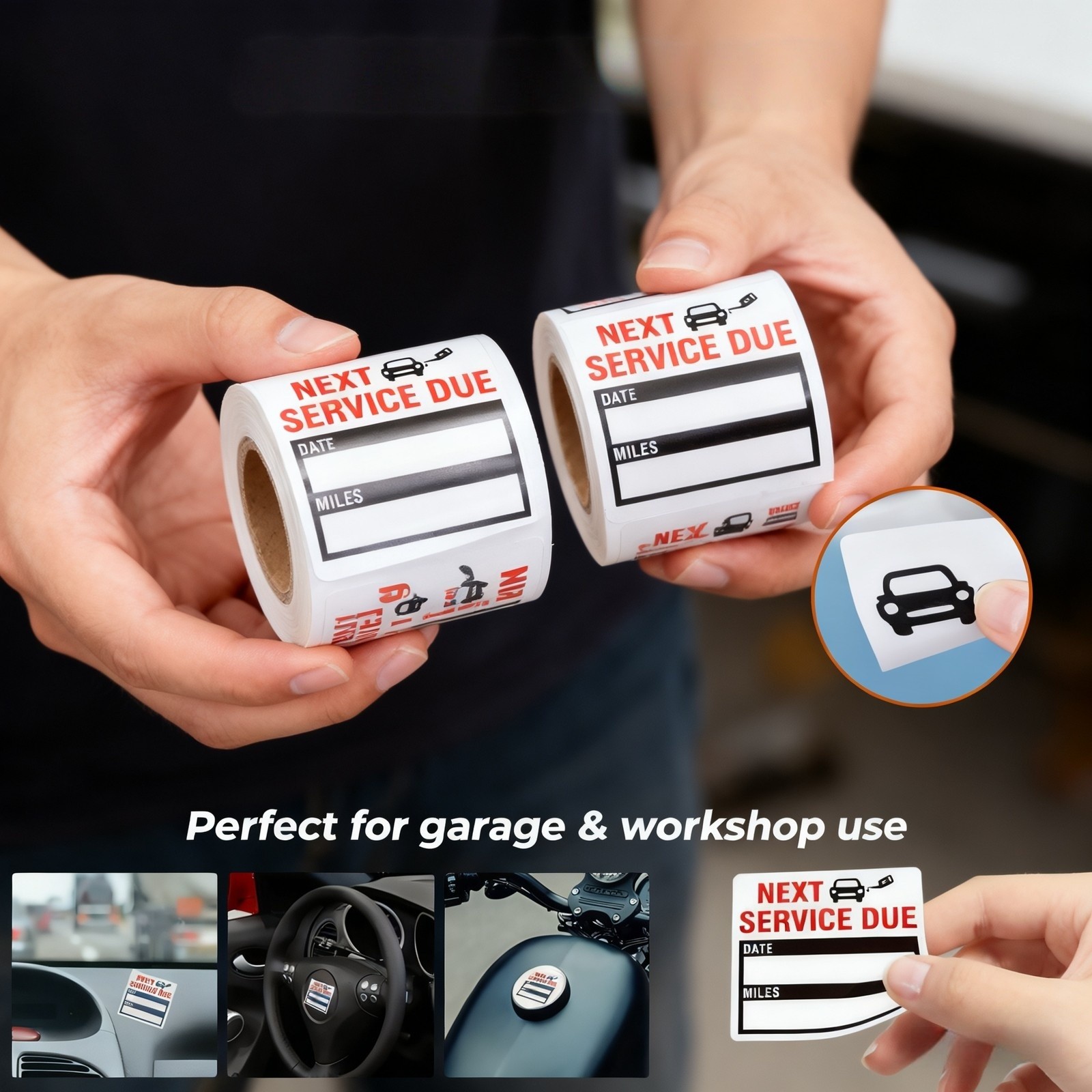 NEW 300PCS Oil Change Service Reminder Stickers 2"x2" Window Lite ...