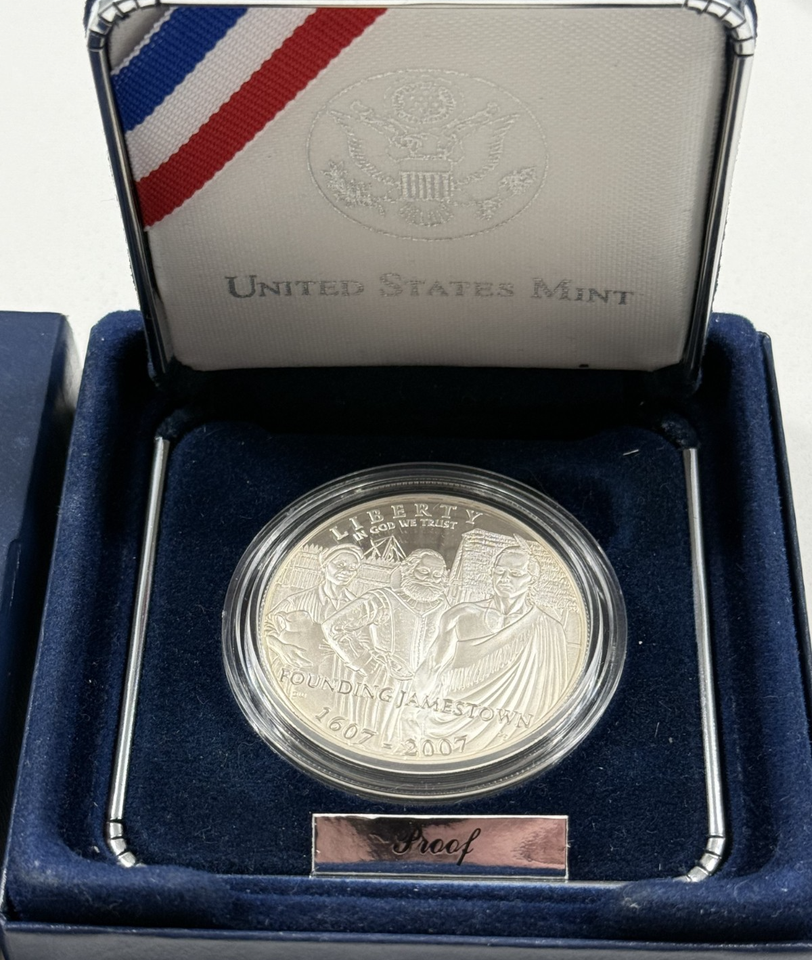 2007 P Founding Jamestown PROOF Commemorative 90% Silver Dollar w/OGP ...