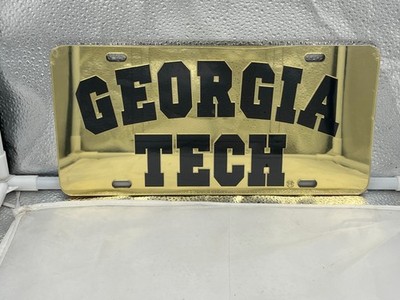 Georgia Tech Yellow Jackets NCAA Mirrored Laser Cut License Plate ...