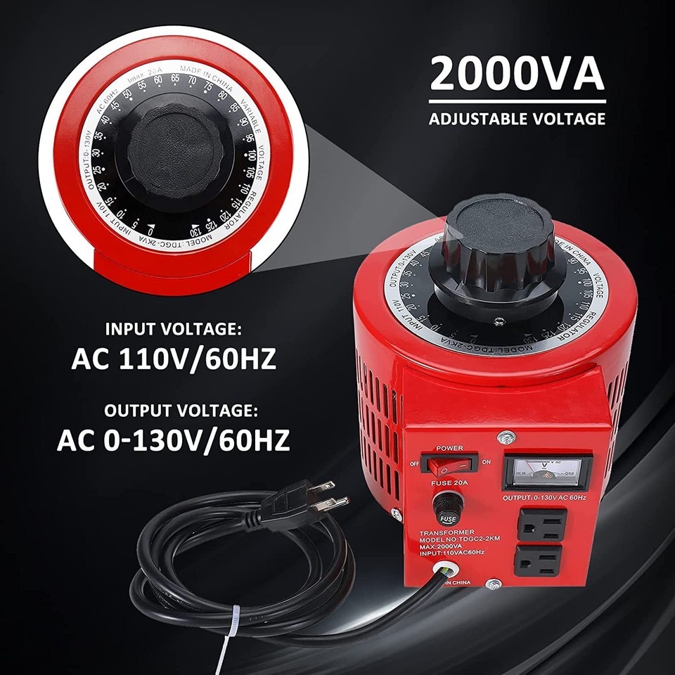 YaeCCC 2000W Voltage Transformer AC Variable Voltage Converter ...