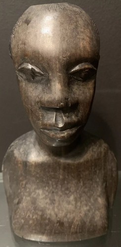 Vintage African Split Wood Bust Head Man Statue Ornament Male Africa ...
