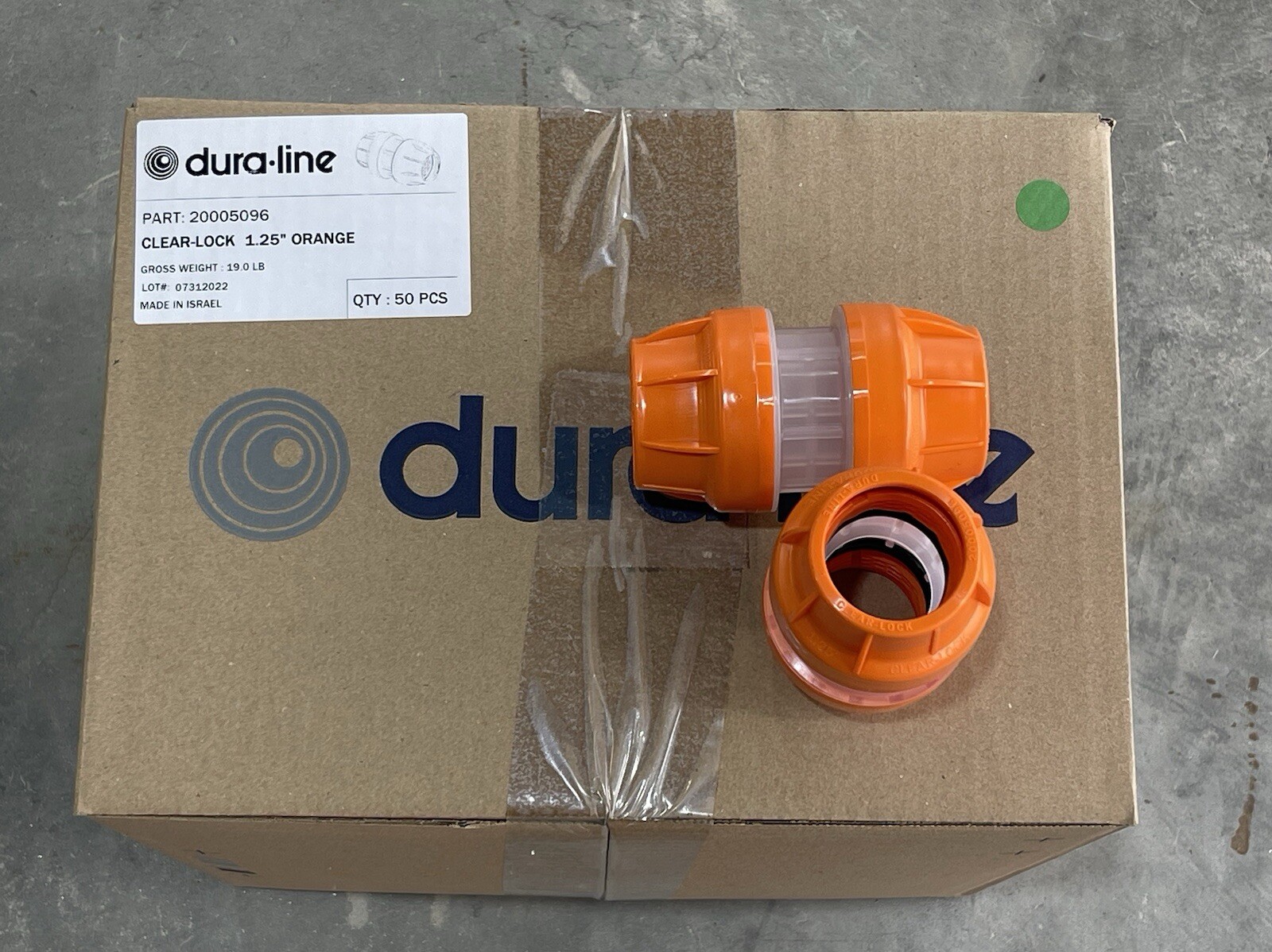 Dura-Line 20005096 — 1.25" Clear-Lock Push Lock Coupler Orange (Box-50 ...