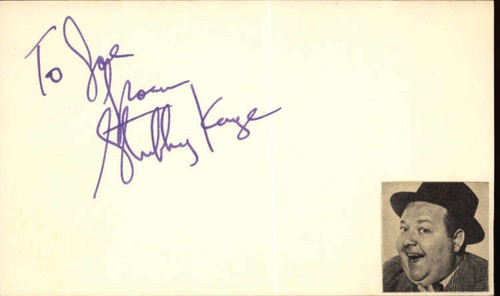 Stubby Kaye D.1997 Actor / Singer Roger Rabbit Dr. Who signed 3"x5 ...