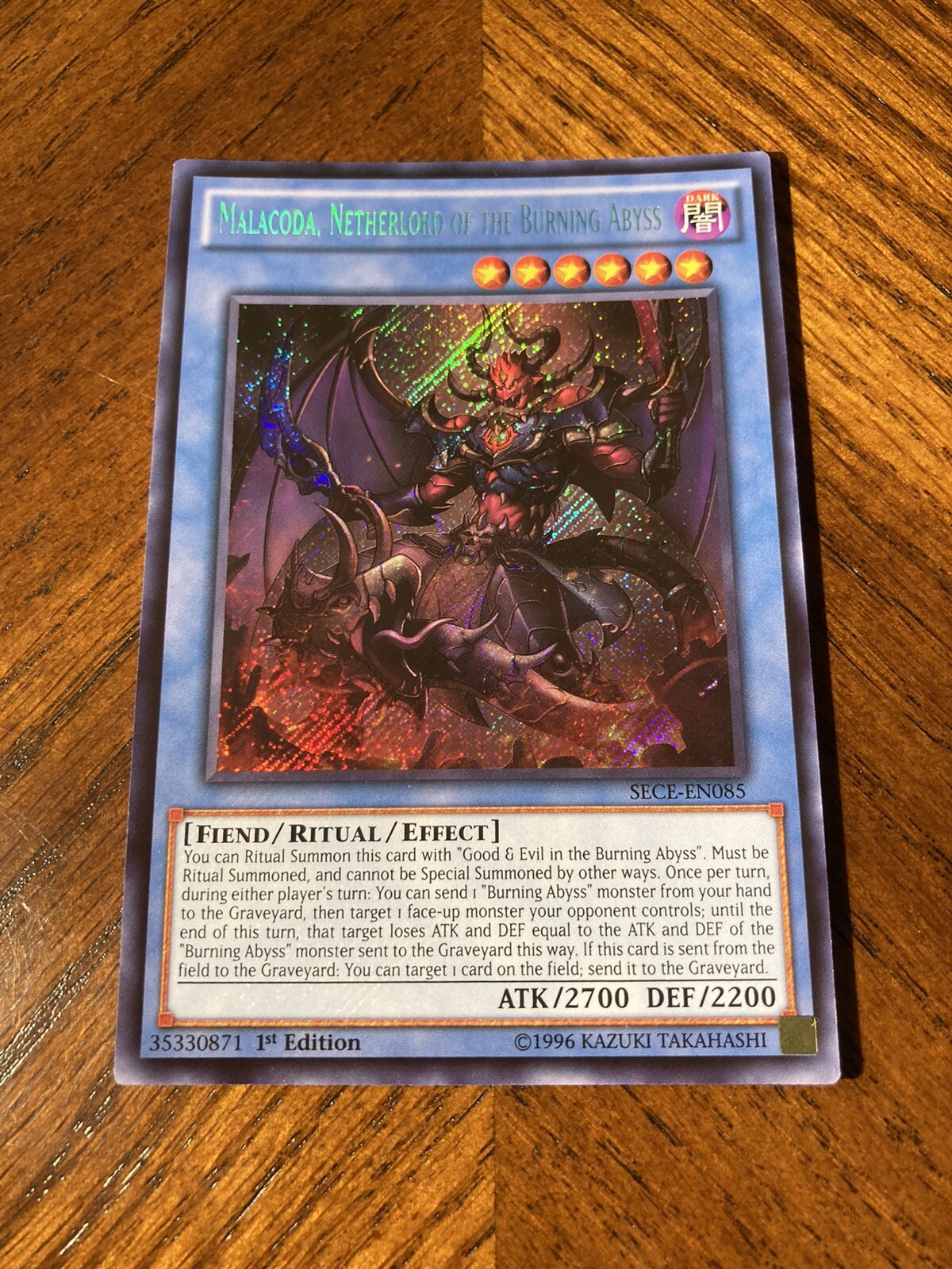 YuGiOh Malacoda, Netherlord of The Burning Abyss SECE-EN085 Secret 1st ...