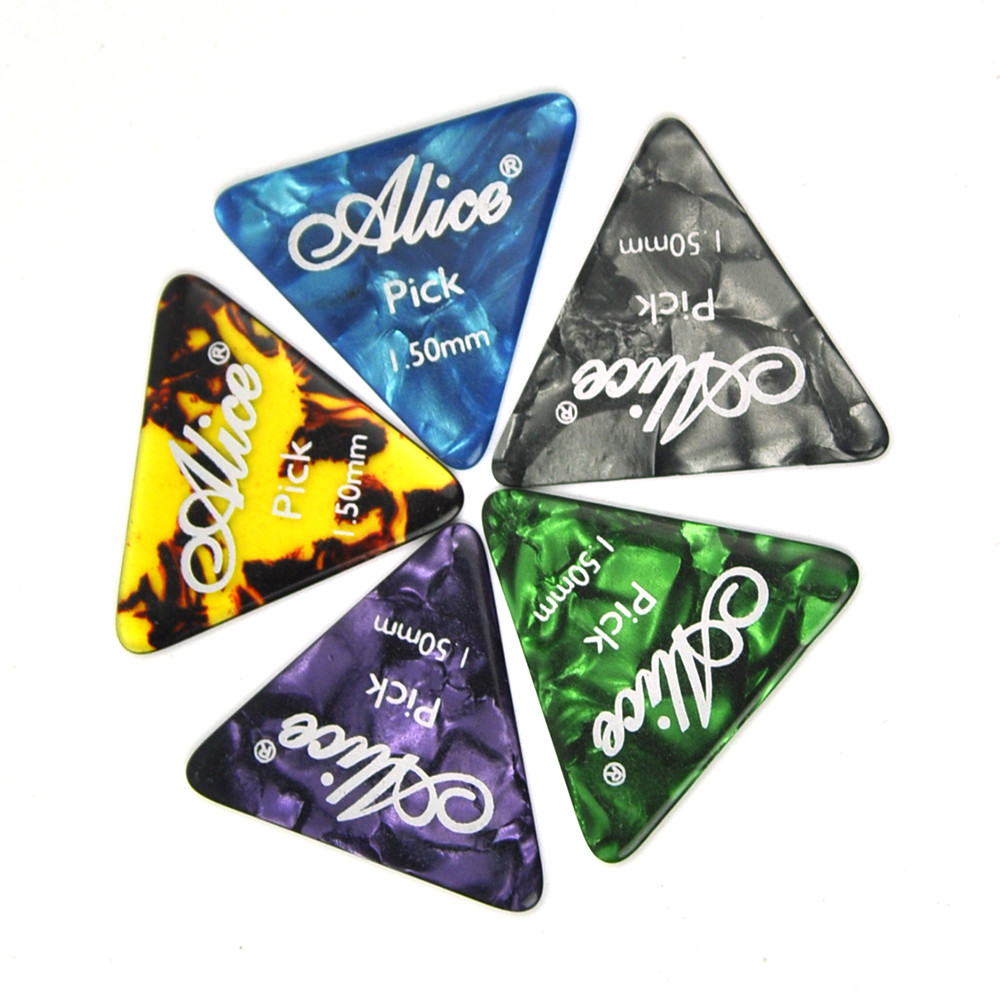 Lots of 24pcs Alice 1.5mm Heavy Celluloid Triangle Guitar Picks Mixed ...