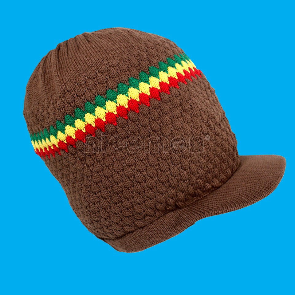 Natty Dreadlocks Rasta Hat Cap Peak Jamaica Caps Selassie Africa Marley ...