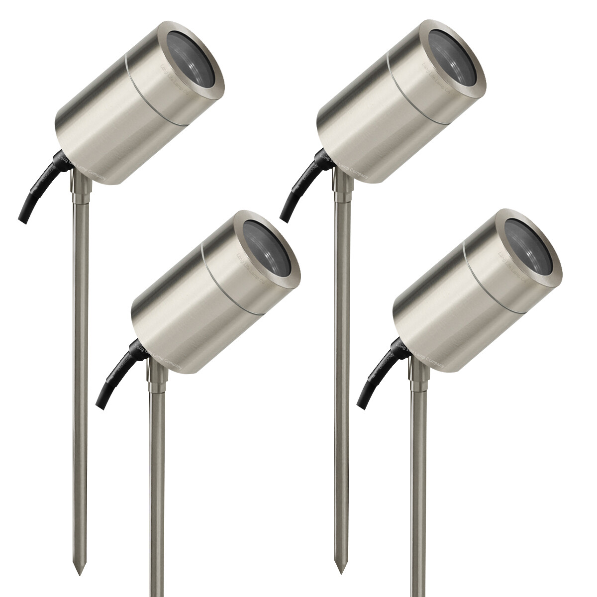 4 x Stainless Steel Garden Ground Spike light Adjustable Outdoor Spike ...