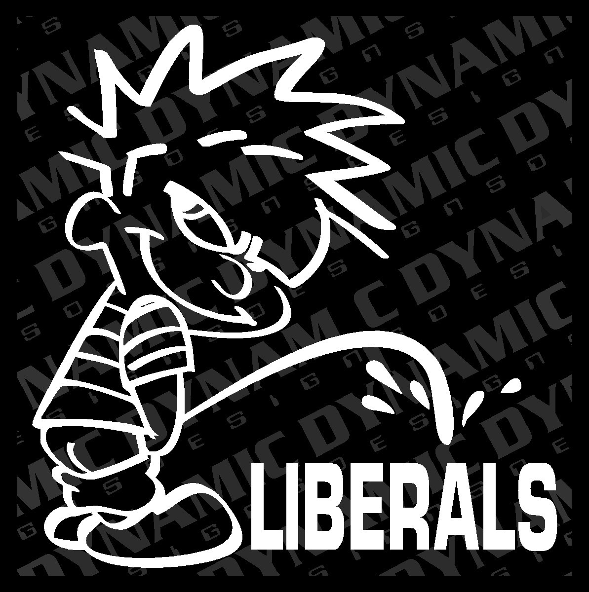 Large 6" Calvin pee piss on Liberals sticker funny JDM vinyl window ...
