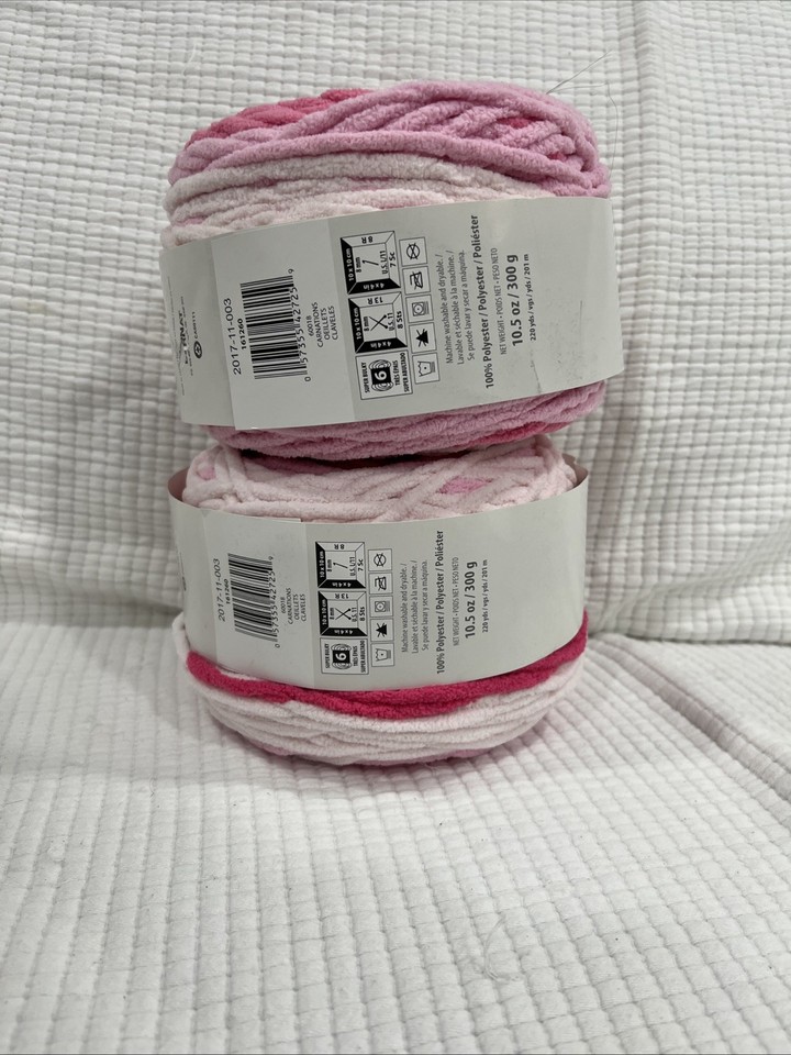 Lot Of 2 Bernat Baby Blancket Stripes Yarn 10.5oz. Carnations | eBay