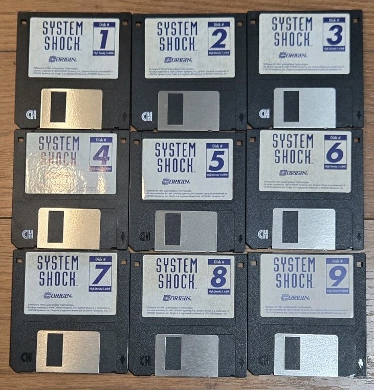 System Shock (1994) PC Big Box – 9X 3.5" Floppy Disks – Inserts ...