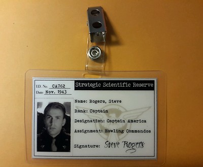 Captain America ID Badge - Steve Rogers photo cosplay prop costume | eBay