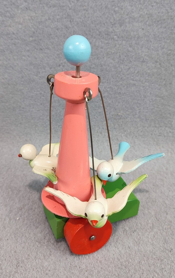 Birds Carousel Doves Wood New Vintage Deadstock Toy With Trainable ...