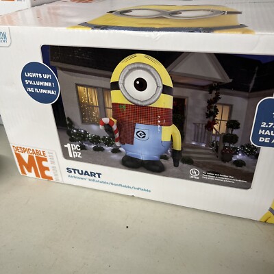 Gemmy 9FT 9' TALL Airblown Christmas Inflatable Minion Stuart New ...