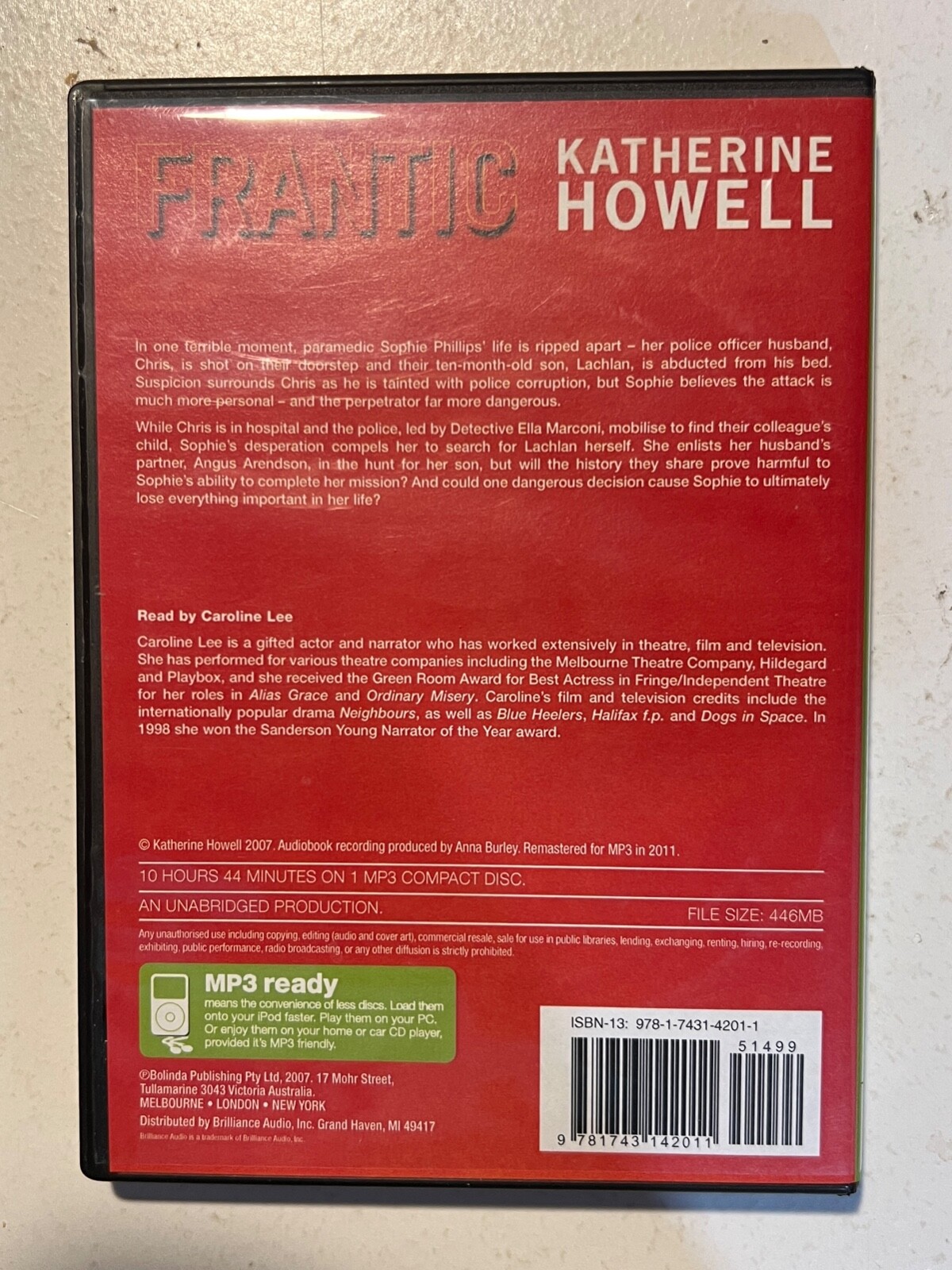 Frantic by Katherine Howell (MP3 CD) Unabridged 2007 | eBay