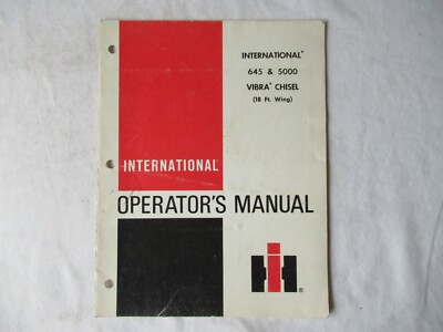 IH International 645 5000 vibra chisel operator's manual | eBay