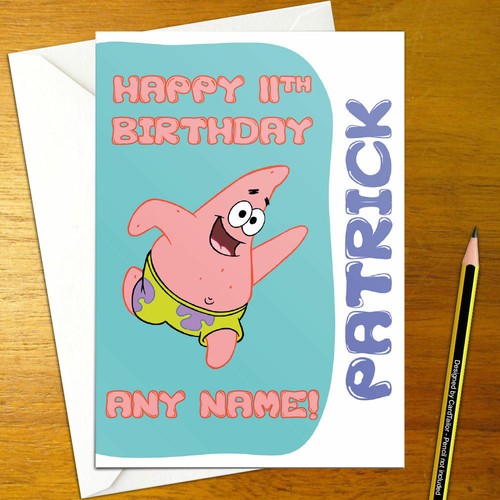 PATRICK STAR Personalised Birthday Card - A5 spongebob squarepants ...