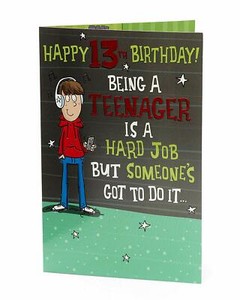 Age 13 Birthday Card 13 Year Old Teenage Boy Gift New 5016061877883 | eBay