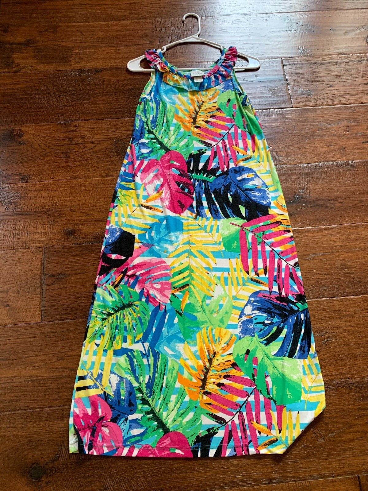 Maggie Breen too Colorful Leaf Pattern Sleeveless Dress in Girls Size ...