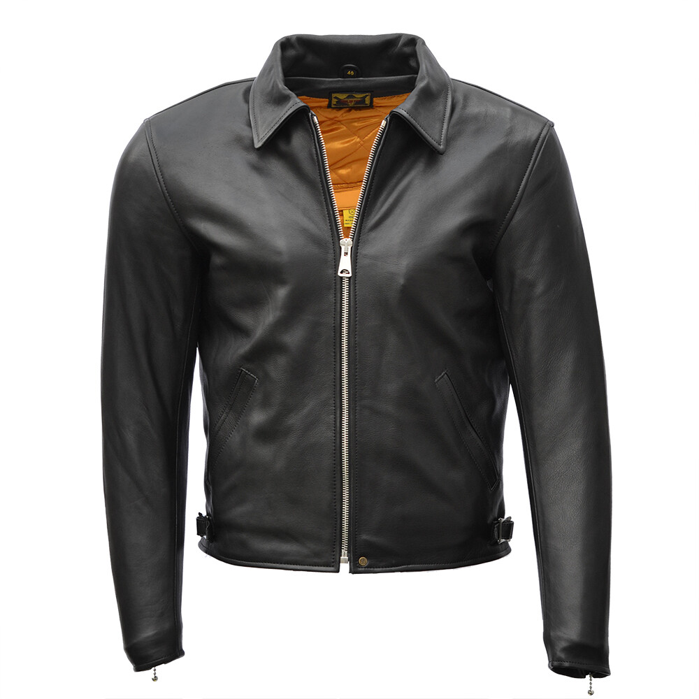 Mens Goldtop 1958 Leather Motorcycle Jacket - 1950s Rocker Jacket - CE ...