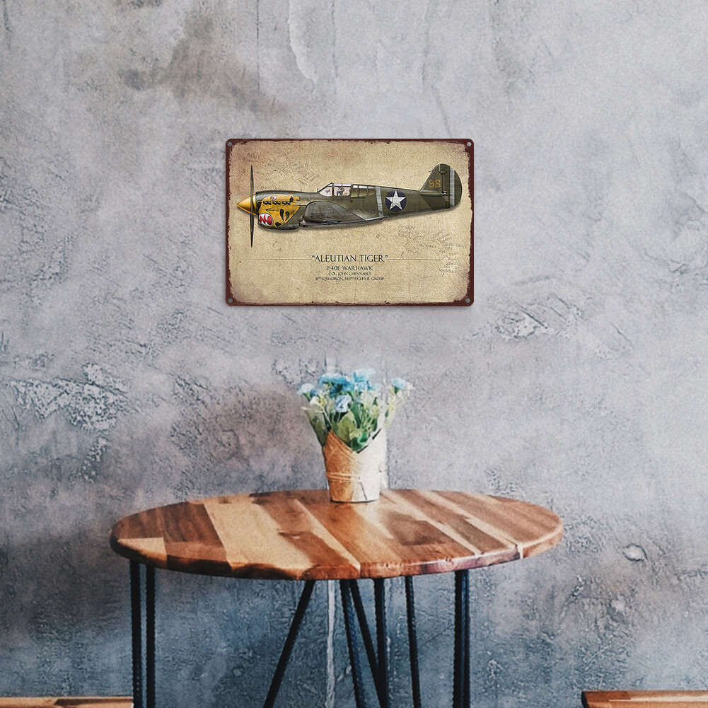 Vintage Metal Tin Sign Plaque Wall Fighter Posters Iron Painting (TP ...