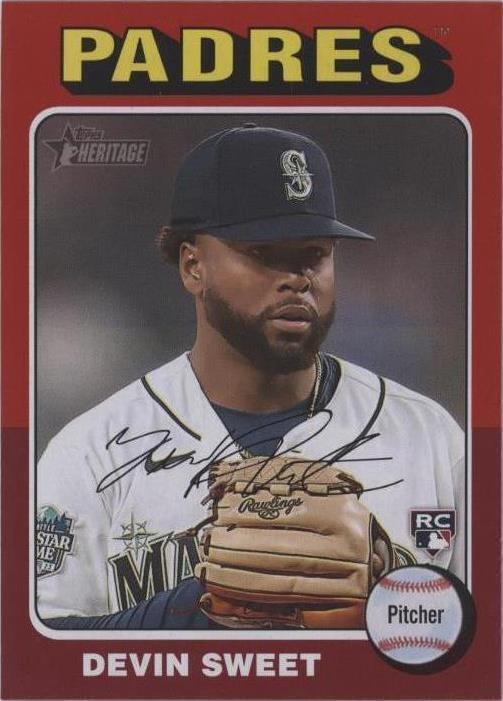 2024 Topps Heritage - Rookies Devin Sweet #242 Red Border "White Border ...