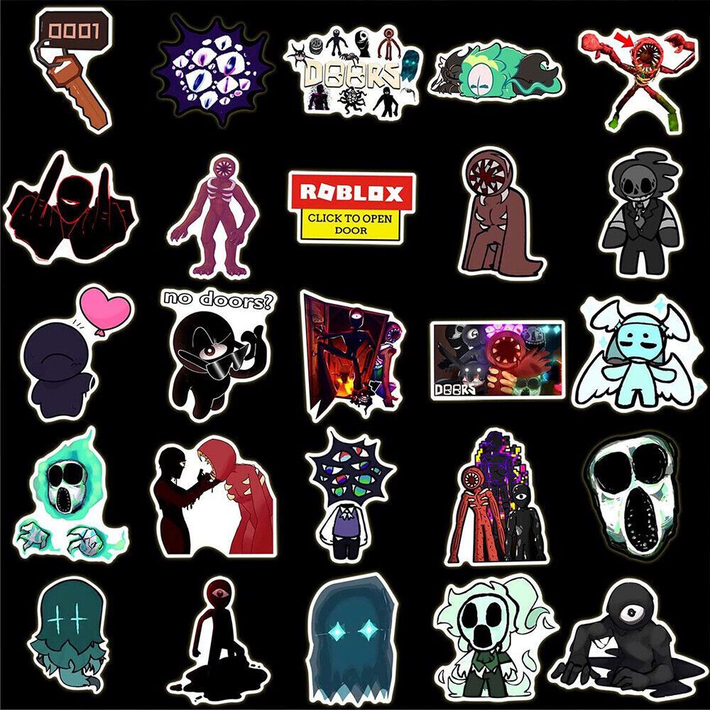 50pcs Doors Roblox Figure Cartoon Vinyl Decal Stickers Laptop Phone ...
